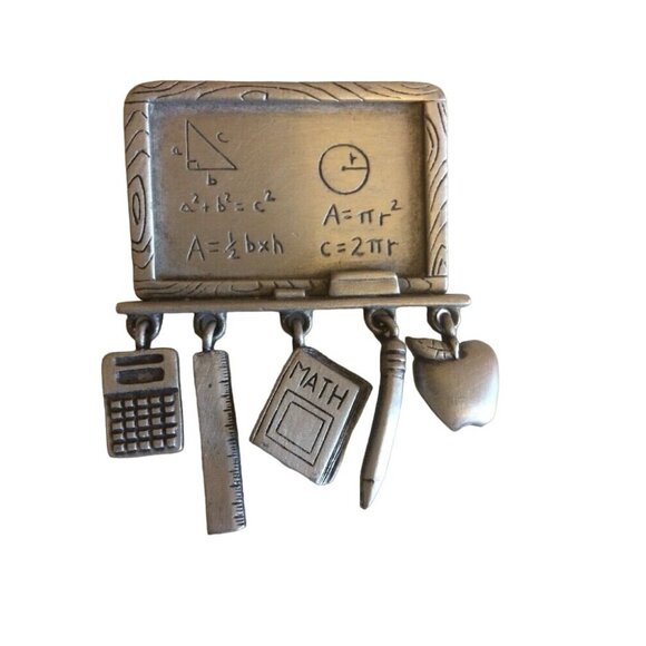 J.J. | Jewelry | Vintage Signed Jj Pewter Algebra Math Brooch Pin 5 ...